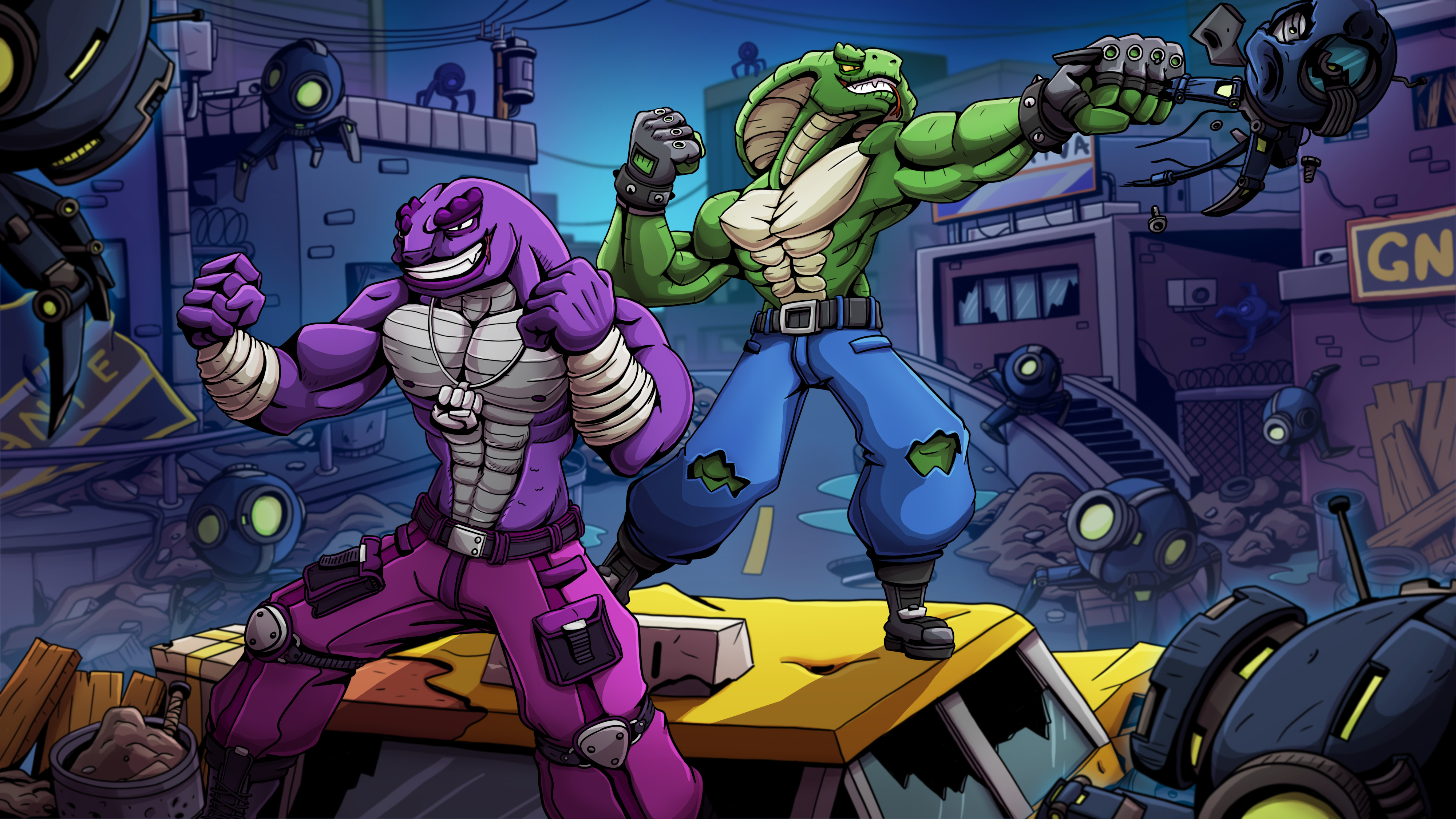 Green Guy Blue Guy - Game - Snakes with Fists!